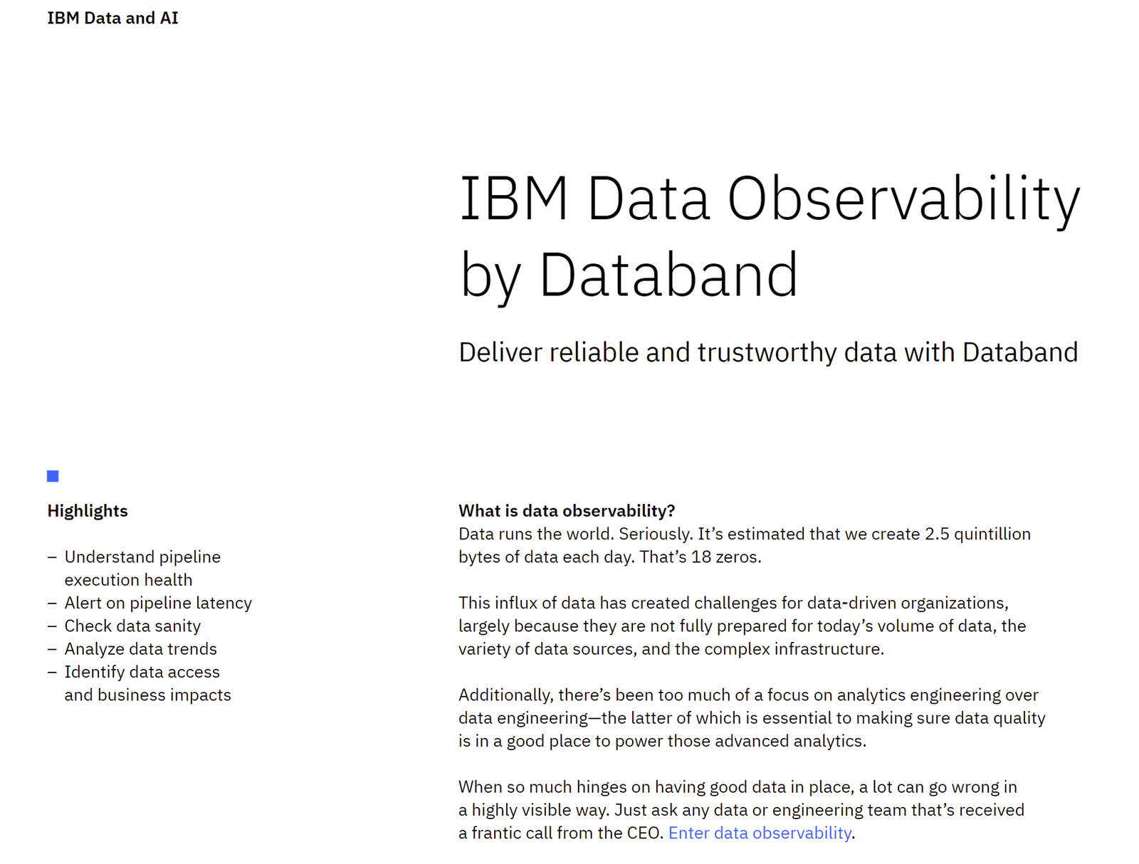 IBM Data Observability by Databand